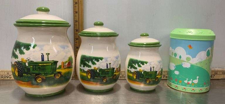 John Deere Canister Set & Tin Nesting Cans - Sherwood Auctions