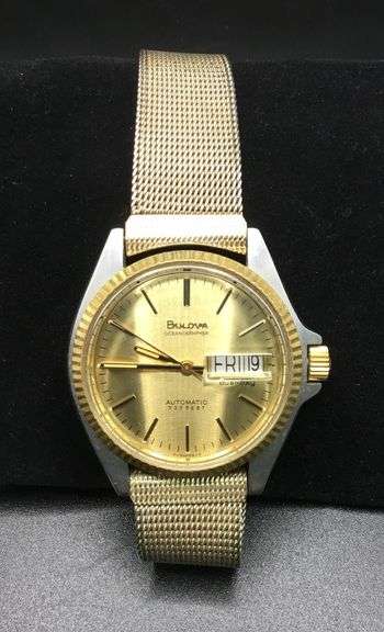 Vintage Bulova Automatic Oceanographer Dual Day Band-Hadley RoP USA ...