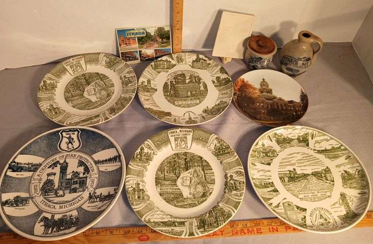 Ithaca, Alma & Breckenridge Centennial & Collectable Plates + Gratiot ...