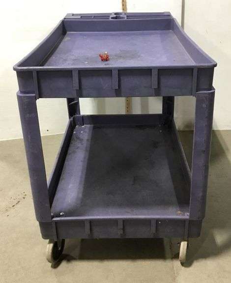46”x25.5”x33.5” Plastic Purple Cart on Wheels - Sherwood Auctions