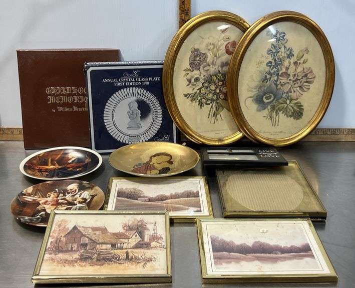 Vintage Floral Art, Decorative Plates, Picture Frames - Sherwood Auctions