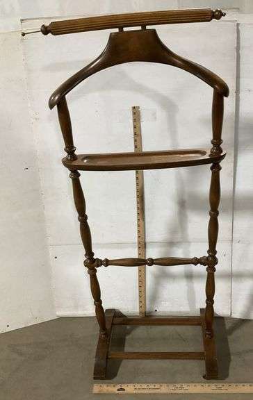 Wooden Butler Valet on Wheels 48” tall) - Sherwood Auctions