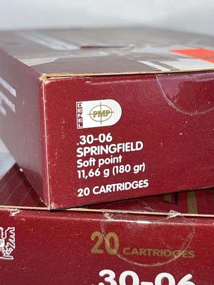 120 Rounds of PMP .30-06 Springfield 180 Gr. Cartridges - Sherwood Auctions