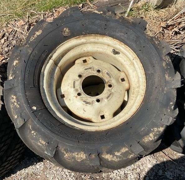 Pair of Carlisle 23x10.5-12 Tractor Pulling Tires & 5 Bolt Rims ...