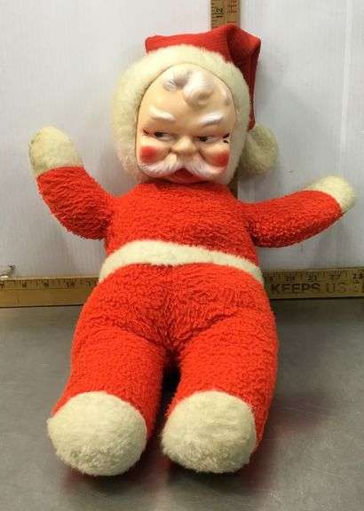Vintage Stuffed Santa With Rubber Face - Sherwood Auctions