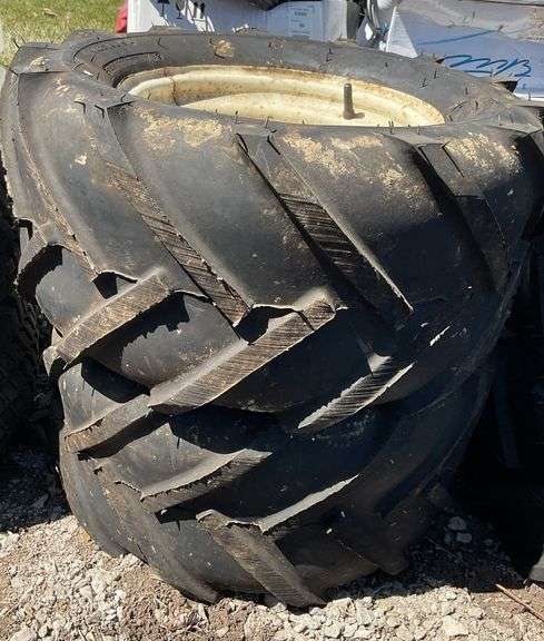 Pair of Carlisle 23x10.5-12 Tractor Pulling Tires & 5 Bolt Rims ...