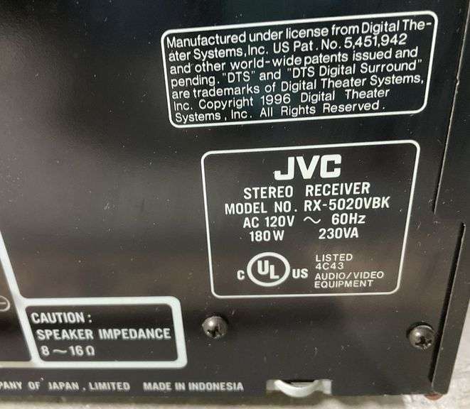 JVC Stereo Receiver (powers on) - Sherwood Auctions