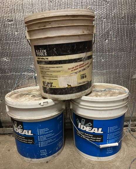 Three Buckets of Poly Line- not full - Sherwood Auctions