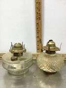 Lamplight Farms Diamond Cut Glass Kerosene Oil Lamp, Antique Glass Oil ...