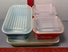 Pyrex Primary Colors Refrigerator Dish Set - Sherwood Auctions
