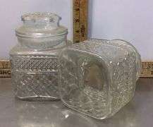 Glass Candy Jars, Blue Glass Ball Jar with Lid and Vintage Half Gallon ...
