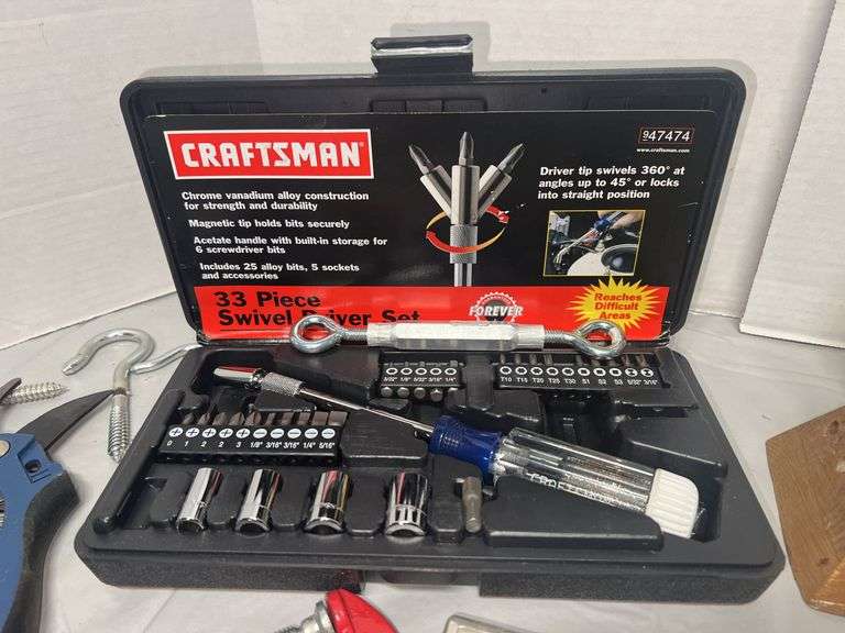 Nice Lot of Hand Tools, Level & Square - Sherwood Auctions