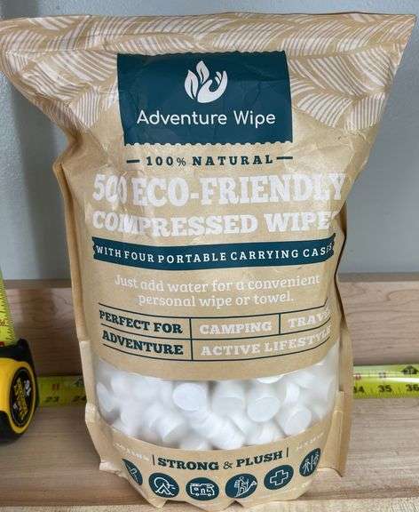 Adventure Wipe 500 Eco Friendly Compressed Wipes - Sherwood Auctions