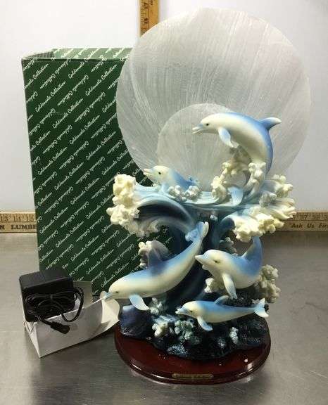 Goldenvale Collection Fiber Optic Dolphin Statue - Sherwood Auctions