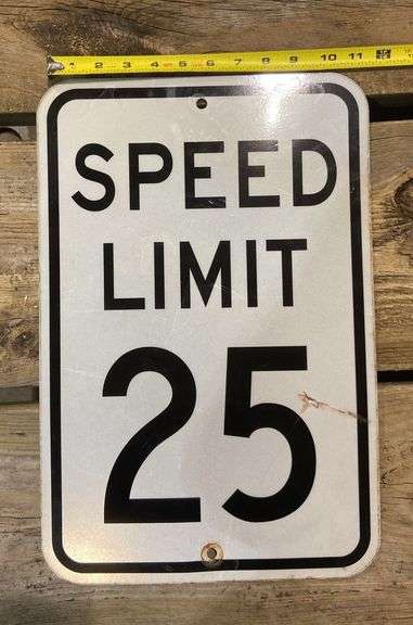 Metal Speed Limit Sign - Sherwood Auctions