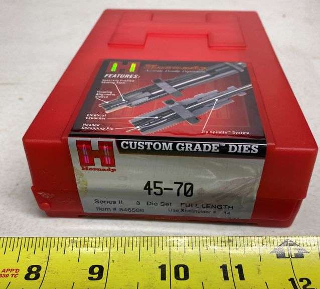 Hornady Custom Grade Dies 45-70 3 Die Set Full Length - Sherwood Auctions