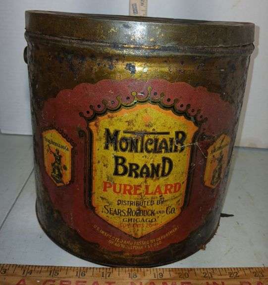 Montclair Brand Sears & Roebuck Co. Lard Tin - Sherwood Auctions