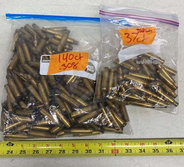 140 ct. .308 & 37 ct. .308 WIN Reloading Brass - Sherwood Auctions