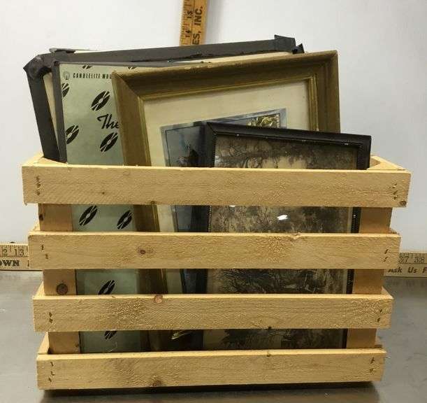 Wooden Crate, Framed Lithograph Landscape, Richard E. Bishop Framed ...