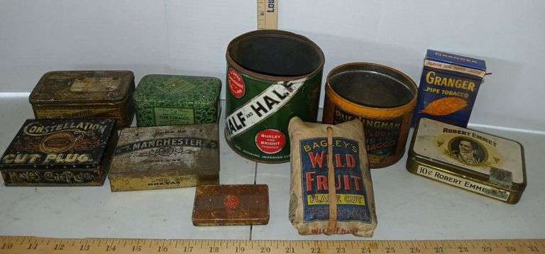 Tobacco Tins and Pouch - Sherwood Auctions