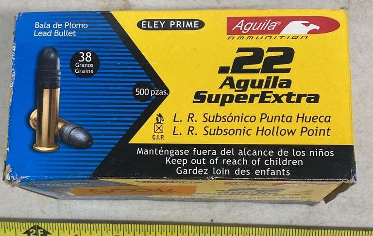 500 ct. Aguila Ammunition.22 LR Subsonic Hollow Point Shells - Sherwood ...