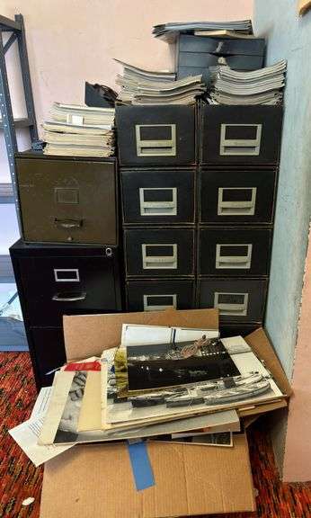 Single and Two Drawer Metal Filing Cabinets, Twelve Cardboard Filing ...