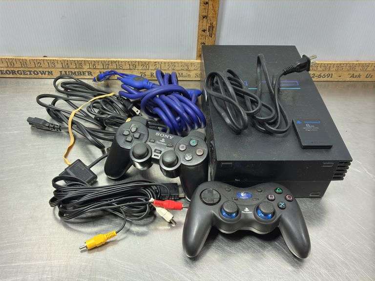 PS2 & Controllers - Has Power - Sherwood Auctions
