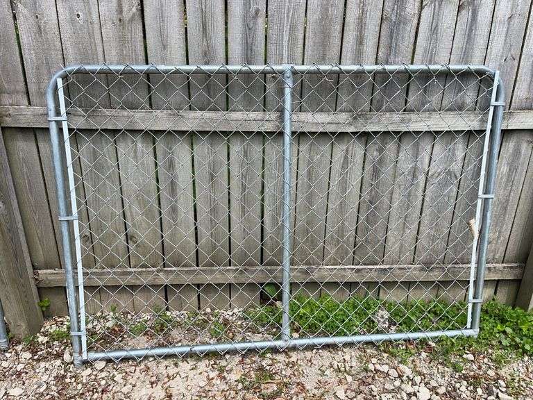 Two Fencemaster 4’x6’ Gate Sections- one has door - Sherwood Auctions