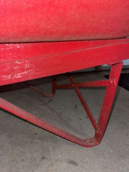 Square Red 3’x26” Metal Wheelbarrow - Sherwood Auctions