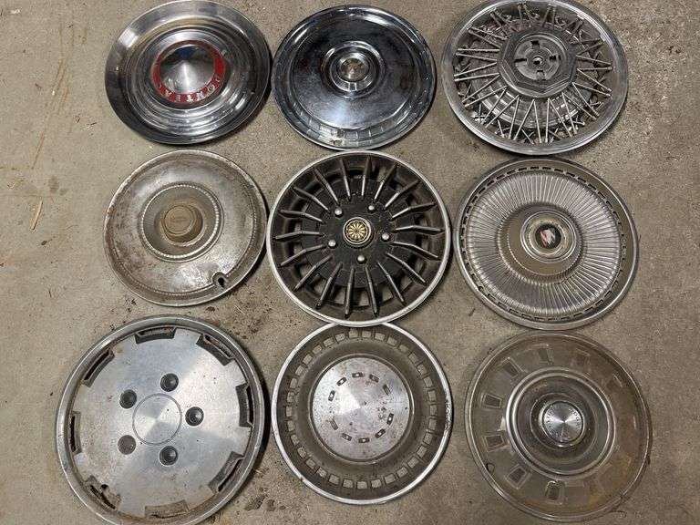 Nine Various Hubcaps - Sherwood Auctions
