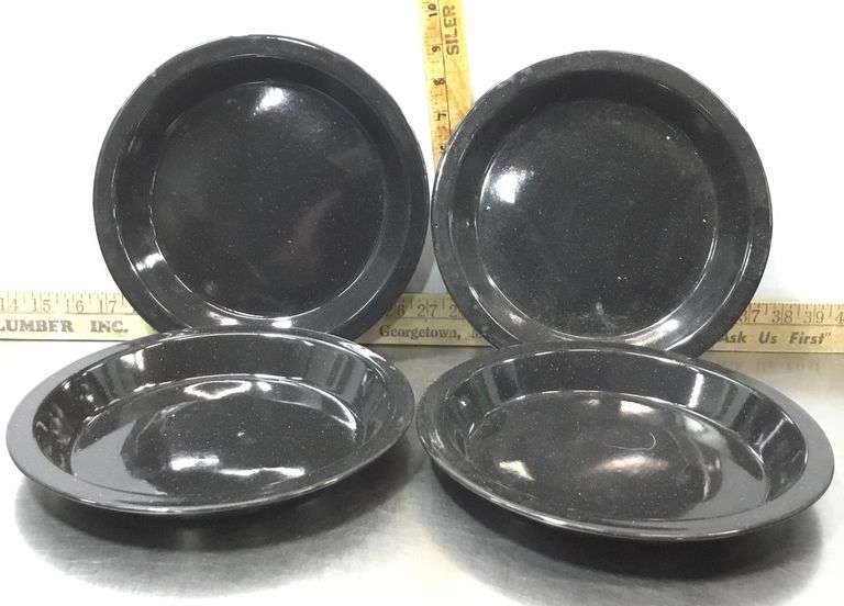 Black Speckled Enamel Outdoor Cooking Set - Sherwood Auctions