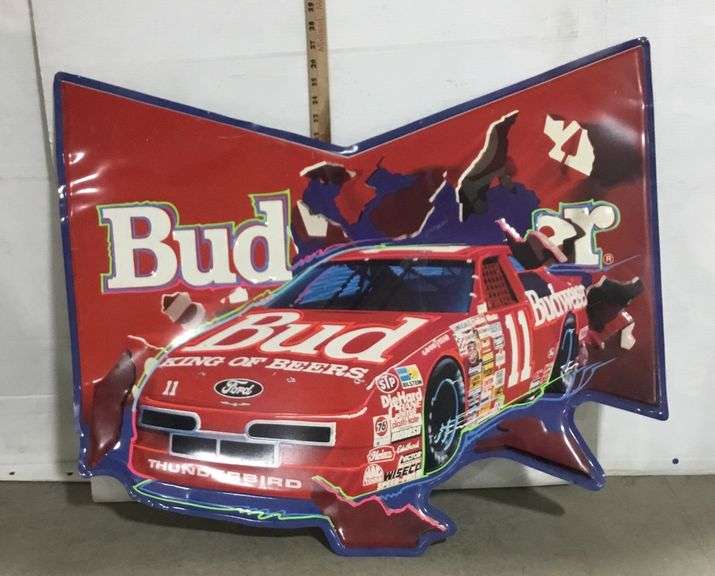Metal NASCAR #11 Budweiser Sign - Sherwood Auctions