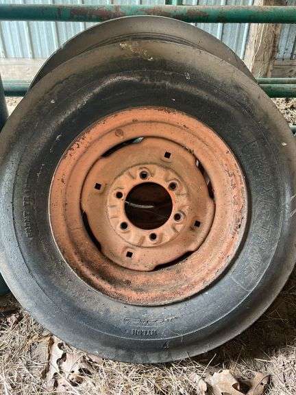 Pair of Six Bolt Tractor Rims & Tire - Sherwood Auctions