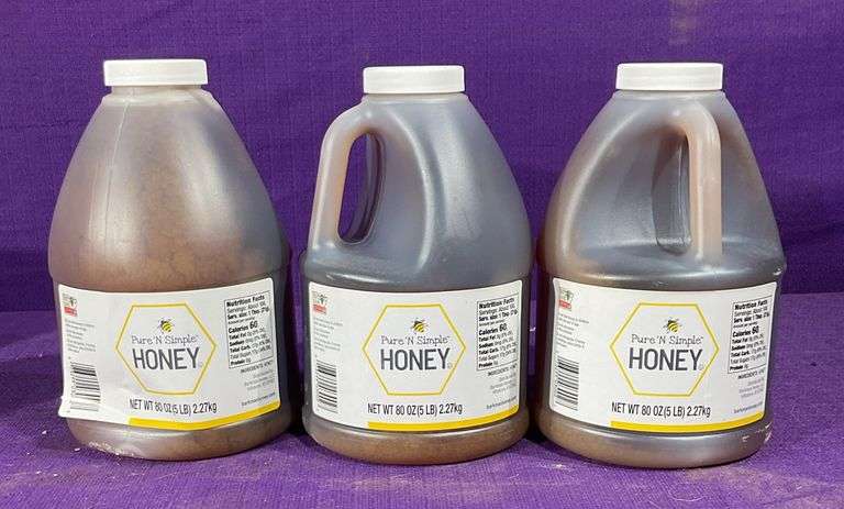 15lbs Pure N Simple Honey Best by Date 07/19/2026 - Sherwood Auctions