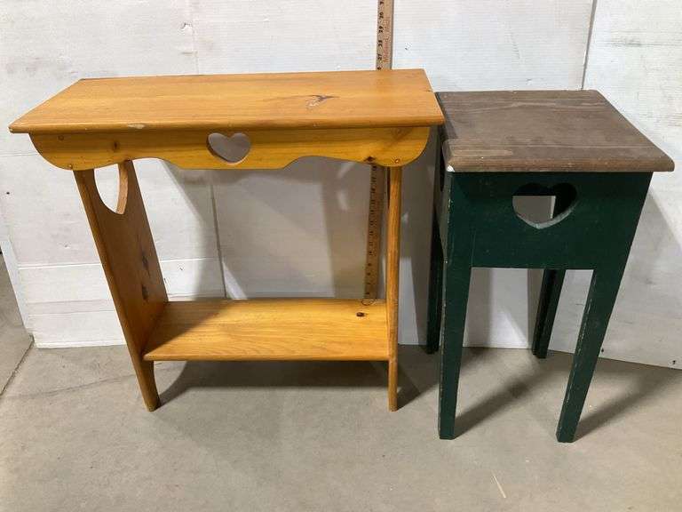 Wooden Heart Side Tables - Sherwood Auctions