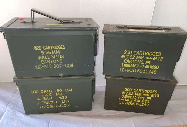 Four Military Ammo Boxes - Sherwood Auctions
