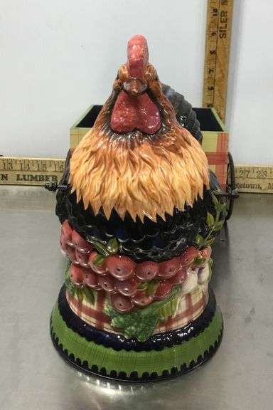 Tracy Potter Rooster Wagon Planter - Sherwood Auctions