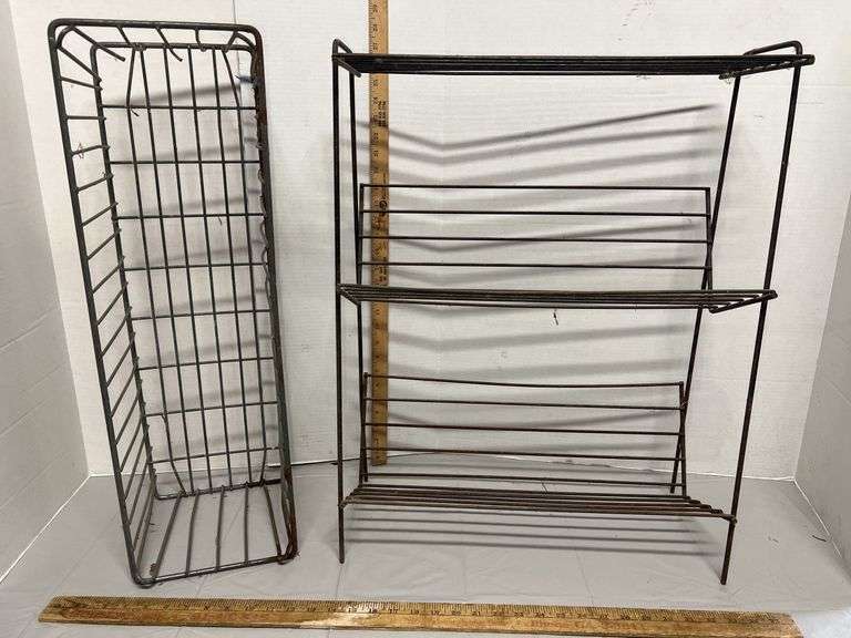 Metal Magazine Rack & Long Crate - Sherwood Auctions