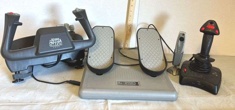 CH Products Flight Sim Yoke, Pro Pedals Flight Guide & InterAct ...