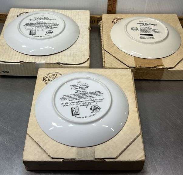Edwin M. Knowles Collectable Plates and Display Rack - Sherwood Auctions