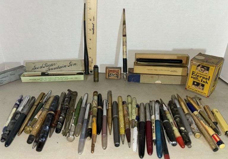 Geo. L. Parker Fountain Pen, The Foster Pen, Higgins Eternal Black ...