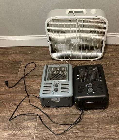 Lasko Box Fan & Pair of Radiant Electric Heaters - Sherwood Auctions