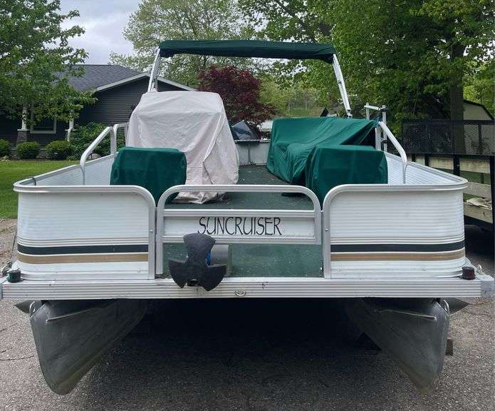 1996 20' Suncruiser 200 Bimini Pontoon Boat w/ Evinrude 4 Stroke 70hp ...