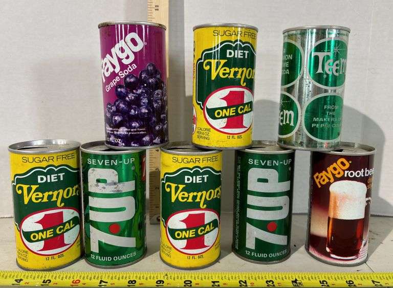 70's Various Wide Seam Tin Beverage Cans - Sherwood Auctions