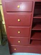 Farmhouse Red Dresser (50”T,39”W,20”D) - Sherwood Auctions