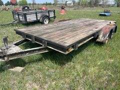 Double Axel Hand Built 16’ long & 80” wide Flatbed Trailer w/ Pintle ...