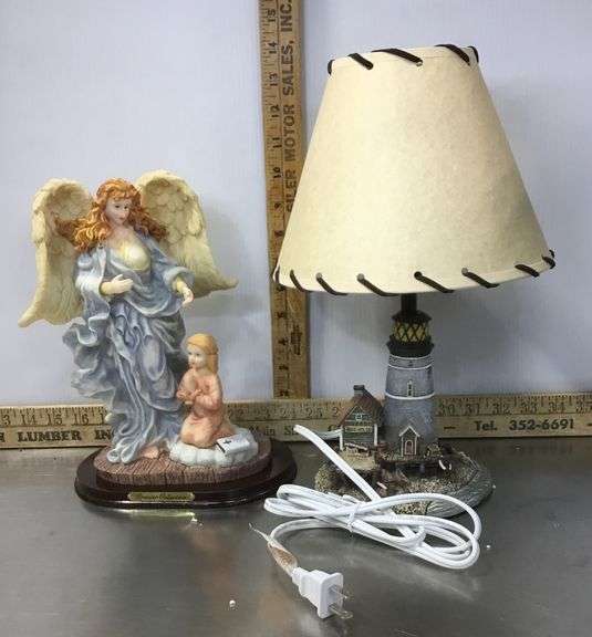 Premier Collection Angel Statue and Lighthouse Silhouette Lamp ...