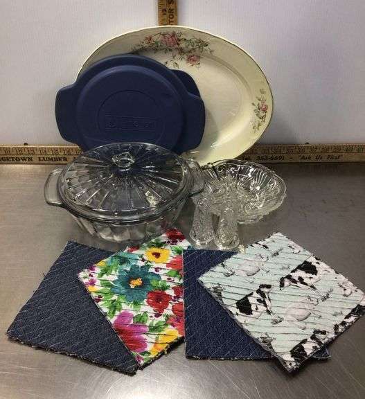 Serving Platter, Round Dish with Lid, Small Divided Dish, Salt & Pepper ...