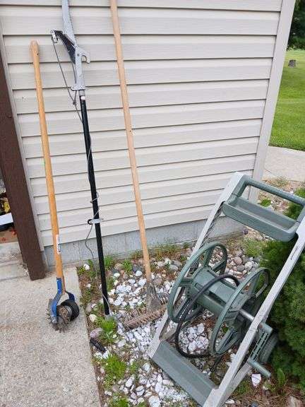 Limb Trimmer, Aeration Rake, Edging Tool & Hose Reel - Sherwood Auctions