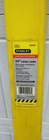 Stanley 48" Level with Case and Two 8" Wheels - Sherwood Auctions